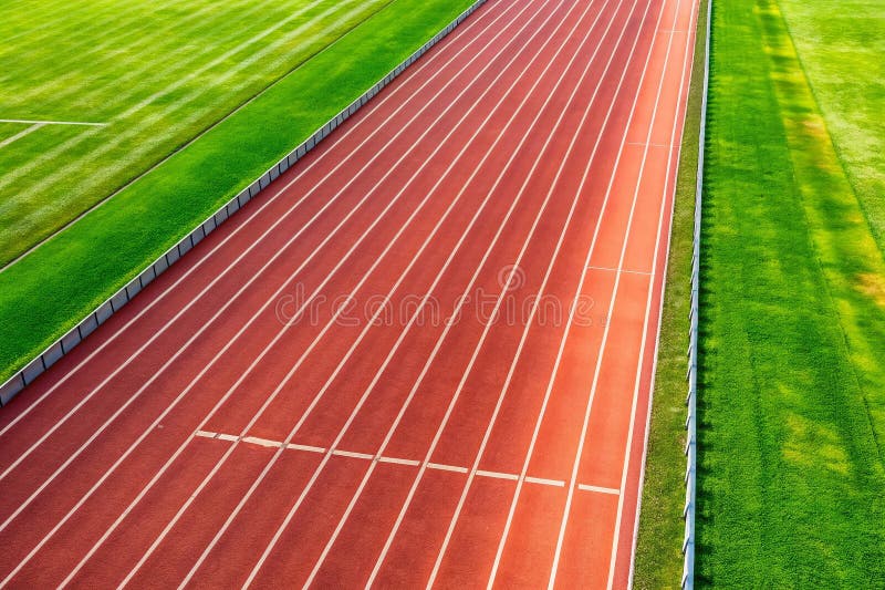 Comprehensive Aerial View of a MultiLane Running Track a TopDown ...