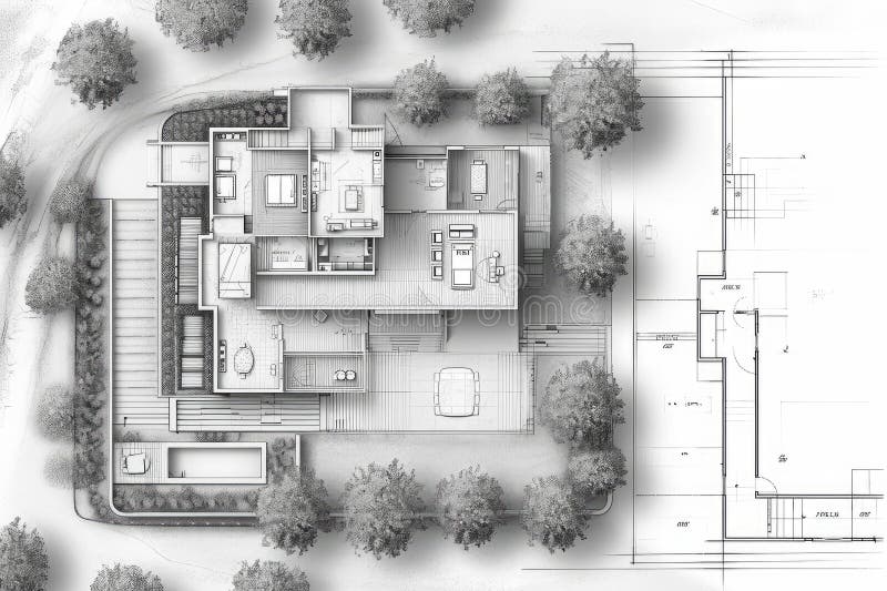 Comprehensive Architectural House Plan. Home Construction Stock ...