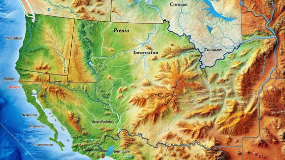 Comprehensive Arizona Physical Map Detailed Geographic Features and ...