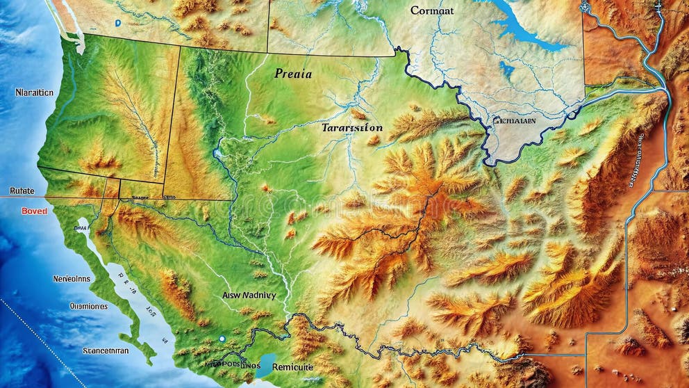Comprehensive Arizona Physical Map Detailed Geographic Features and ...