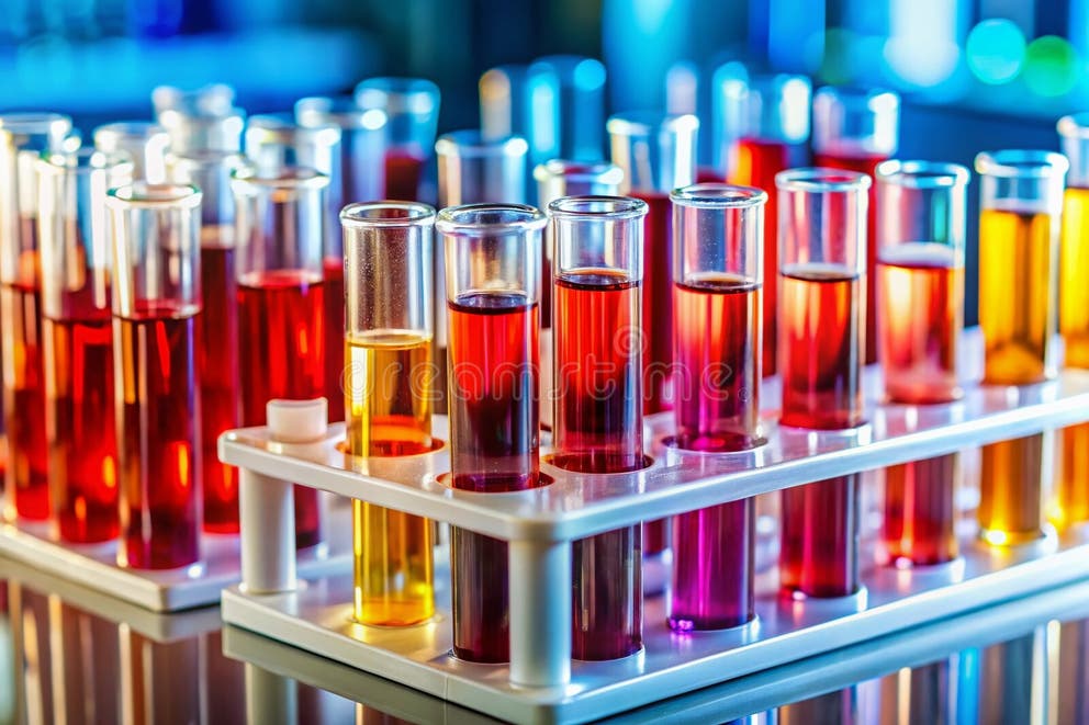 Comprehensive Blood Sample Analysis a Panoramic View of Tubes Ready for ...