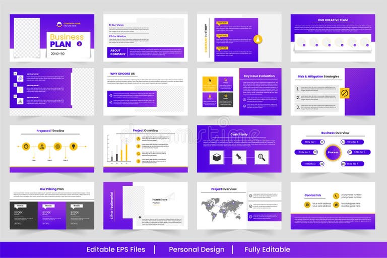 Comprehensive Business Plan Presentation Featuring Key Elements and Visual Data Representations ...