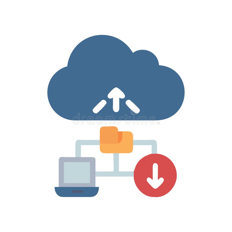 Comprehensive Cloud Storage Icon Stock Vector - Illustration of digital ...