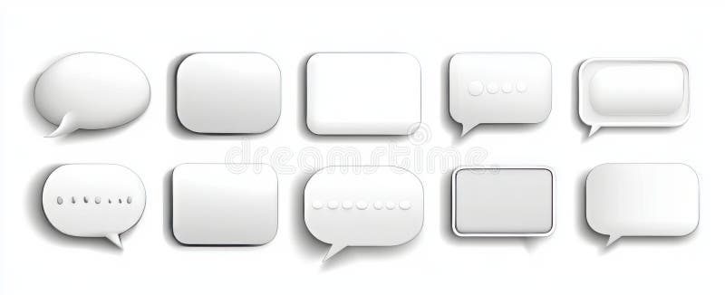 A Comprehensive Collection of 3D Speech Bubbles is Showcased Against a ...
