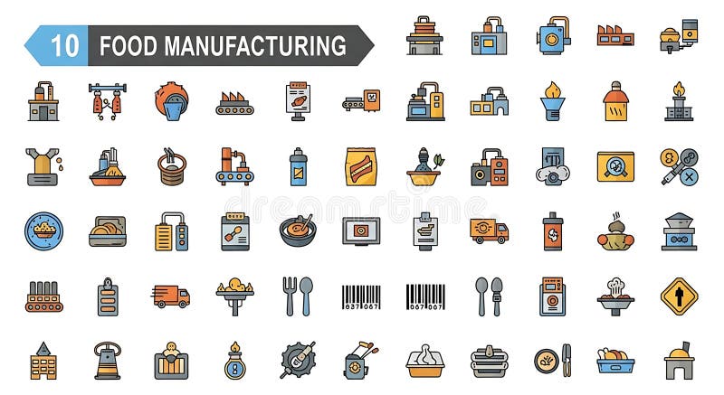 Fruits Factory Icons Stock Illustrations – 17 Fruits Factory Icons ...