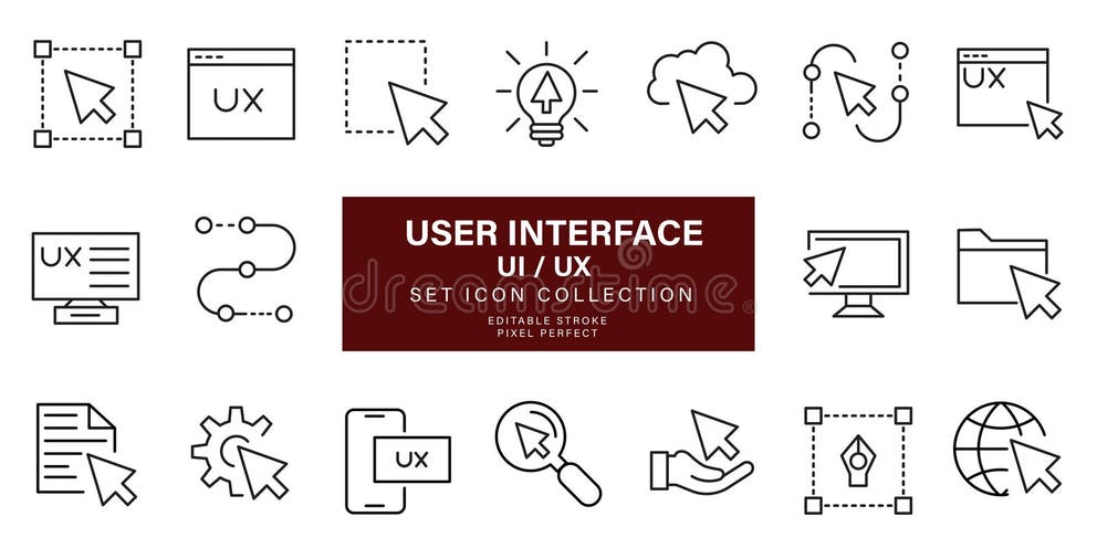 Line Ui Icon Collection Design Stock Illustrations – 165,644 Line Ui ...