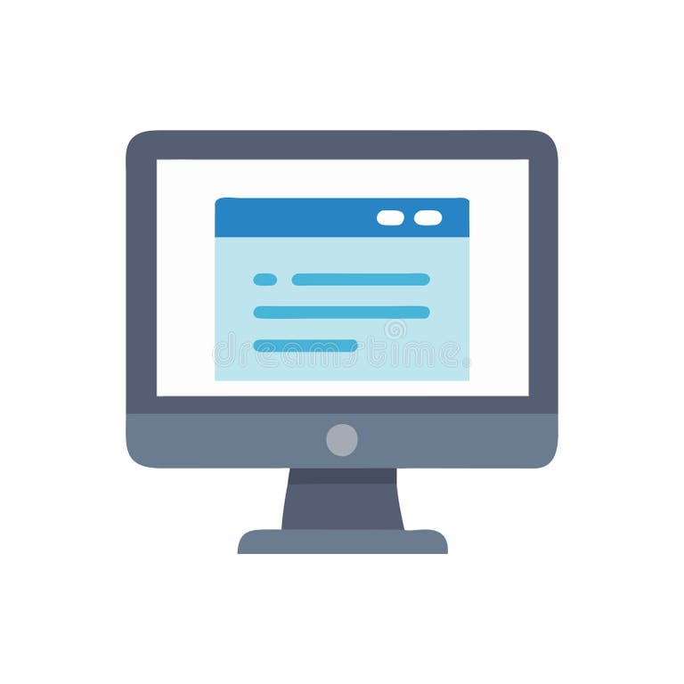 Comprehensive Computer Monitor Icon Stock Vector - Illustration of data ...