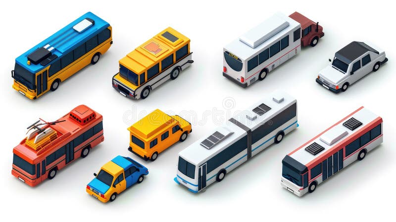 Comprehensive 3D Isometric City Transport Vehicles Collection for ...