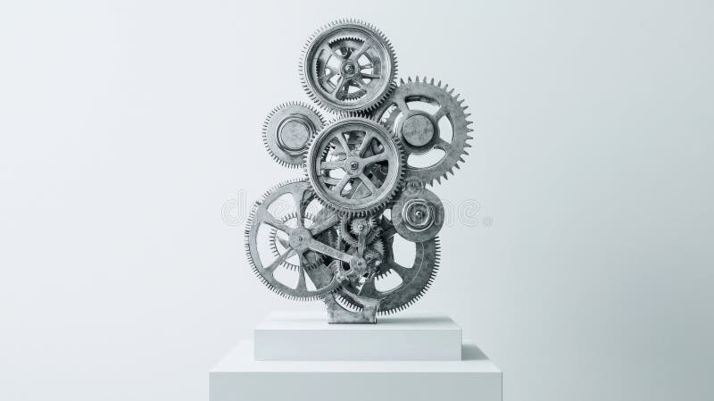 A Comprehensive 3D Model of a Kinetic Desk Sculpture, Featuring Complex ...