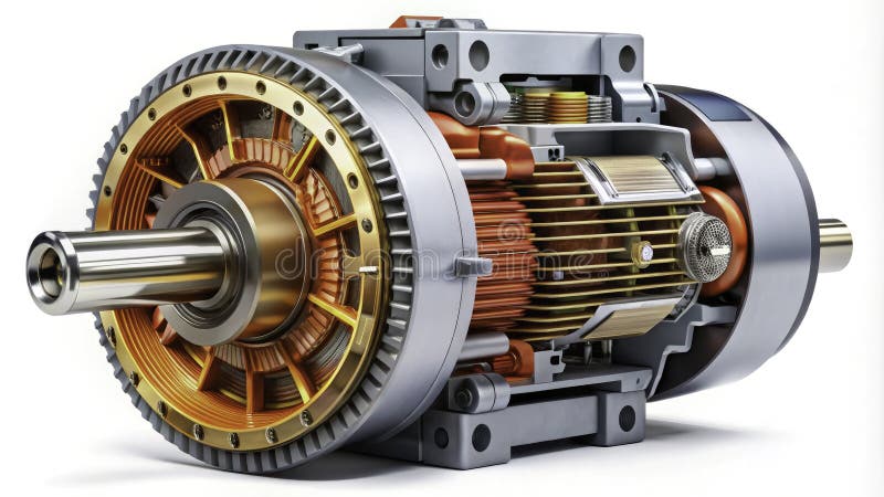 Comprehensive 3D Rendered CrossSection of an Industrial Electric Motor ...