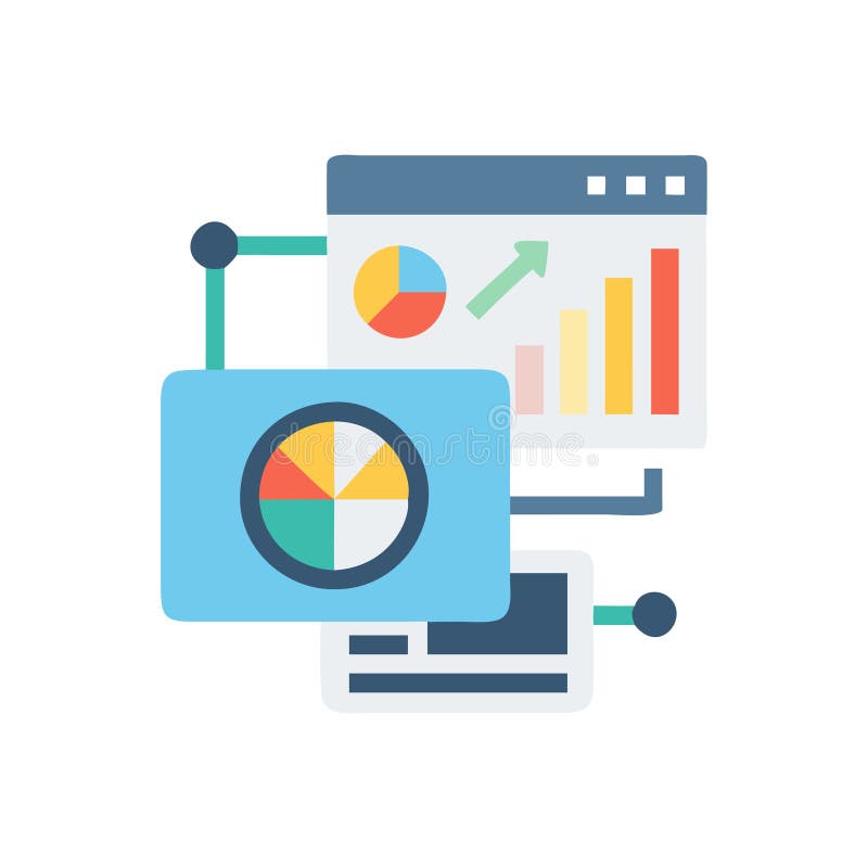 Comprehensive Data Analytics Icon Stock Illustration - Illustration of ...