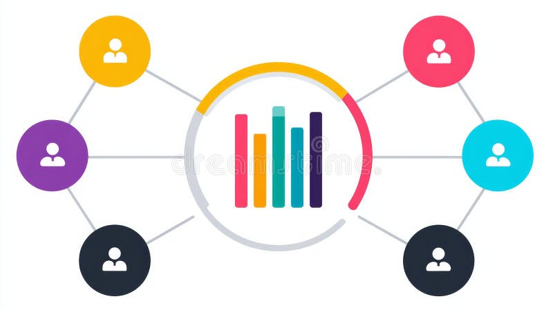 Comprehensive Data Visualization, Diagram with Bar Chart and Circle for Business Analytics ...