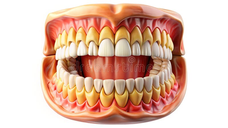 Comprehensive Dental Anatomy Chart a Detailed TopView Illustration of ...
