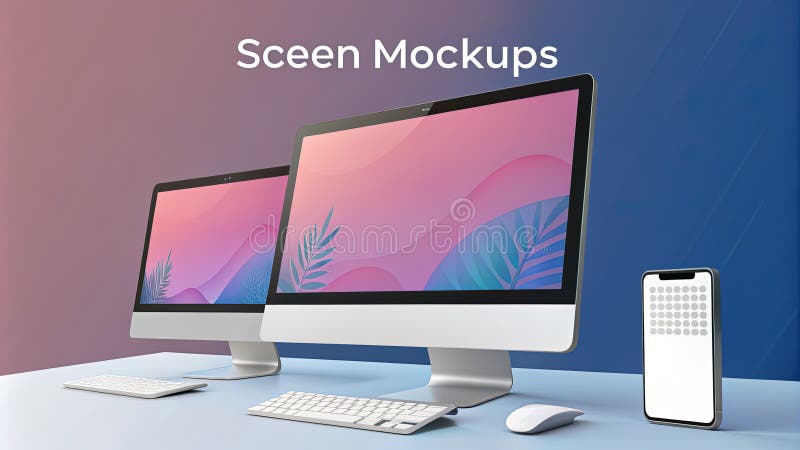 Mockups Visualizing Digital Products Stock Illustrations – 15 Mockups ...