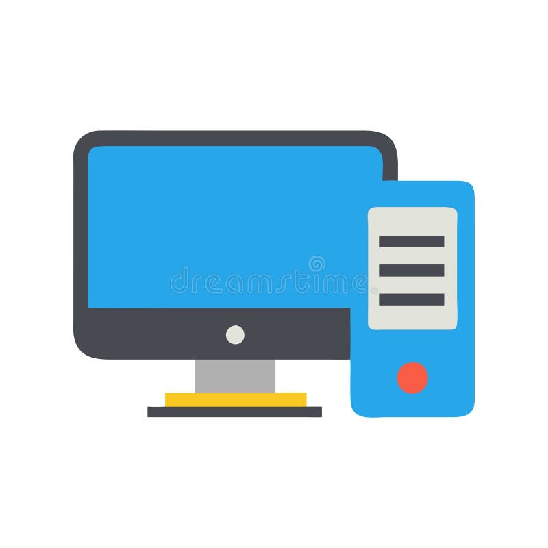 Comprehensive Desktop PC Icon Stock Vector - Illustration of connection ...