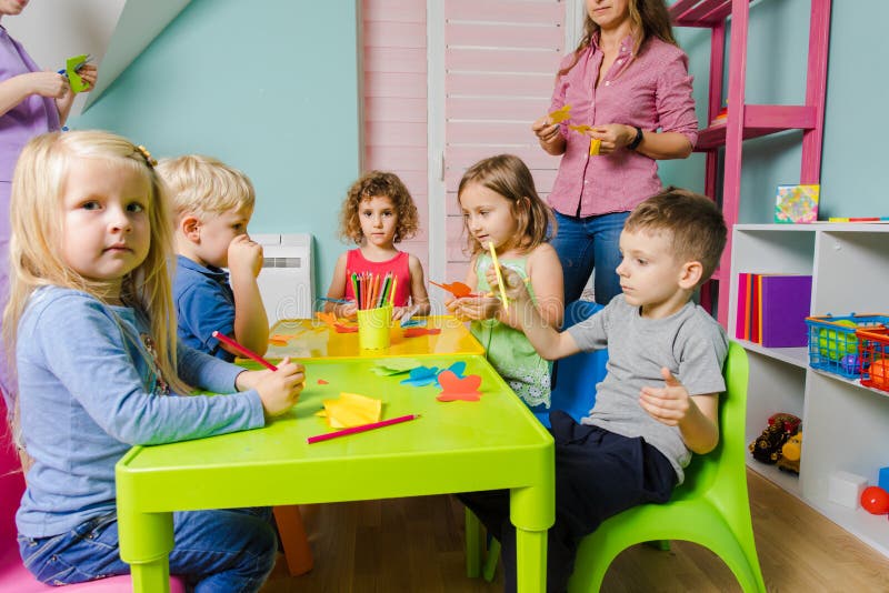 Comprehensive Development of Preschoolers at the Art School Stock Image ...