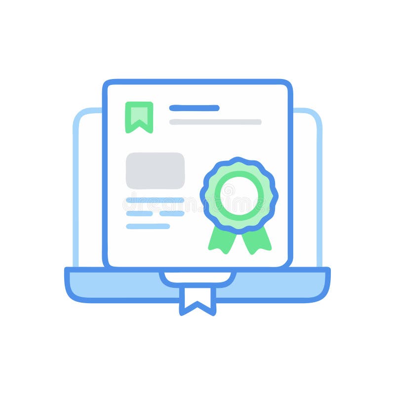 Comprehensive Digital Certificate Icon Stock Vector - Illustration of ...