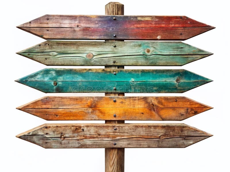 Comprehensive Directional Signpost with Multiple Arrows on Isolated ...