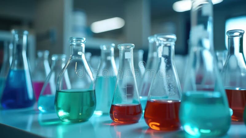 Comprehensive Display of Test Tubes, Flask, and Beakers in a Laboratory ...