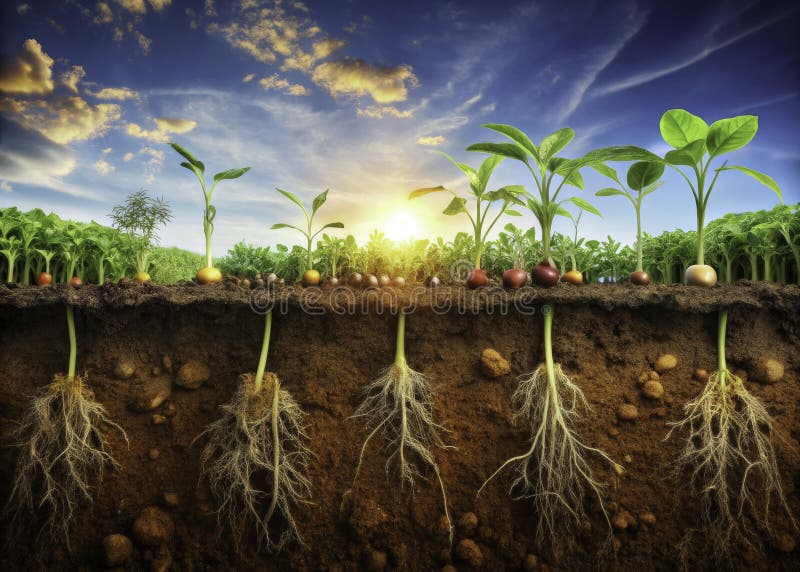 A Comprehensive Educational Cutaway Illustration of Seed Germination ...