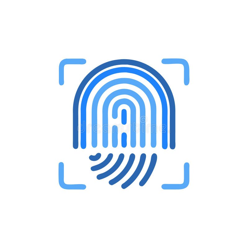 Comprehensive Fingerprint Scan Icon Stock Illustration - Illustration ...
