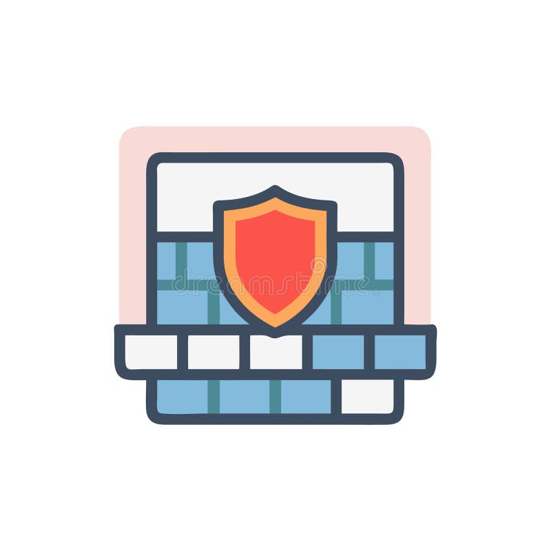 Firewall Security 3d Rendering Isometric Icon. Stock Vector ...