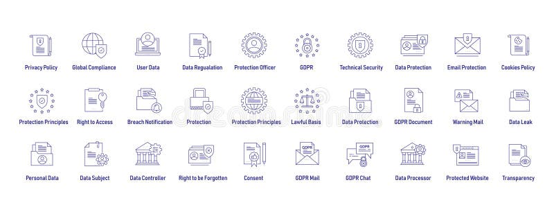 Comprehensive GDPR Privacy Policy Icon Set for Enhanced Data Protection ... Comprehensive GDPR Privacy Policy Icon Set for Enhanced Data Protection ...