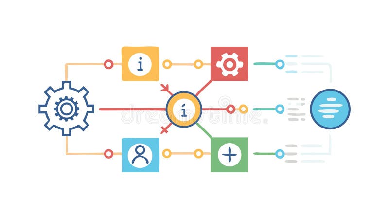 Comprehensive Gear Infographic with Connected Icons, Solutions, Vector ...