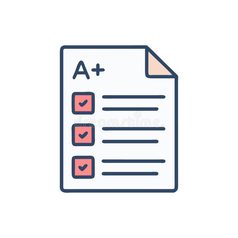 Comprehensive Exam Sheet Graphic Icon Stock Photo - Illustration of ...