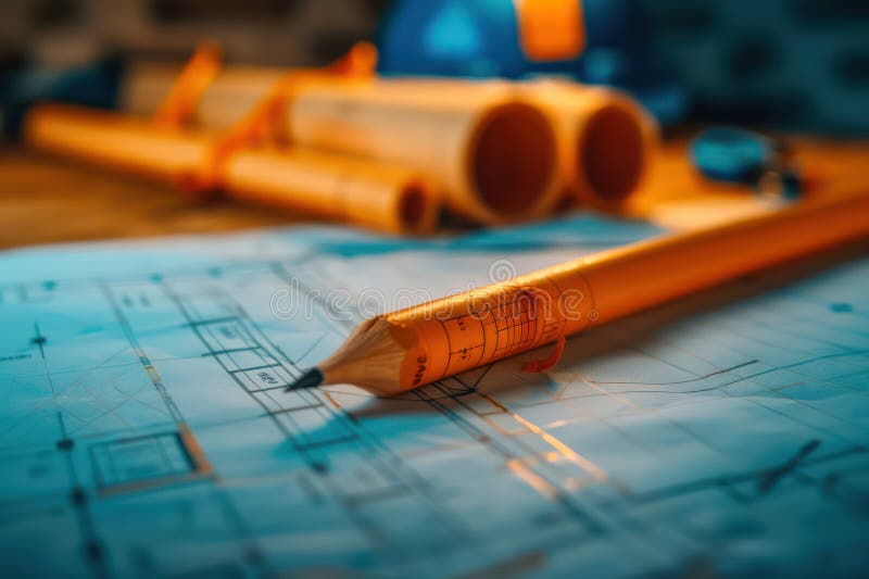 Architectural Development Constructing Area with Outlined Plans, a ...