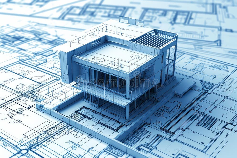 Comprehensive House Blueprint 3d Plan. Generate Ai Stock Illustration ...