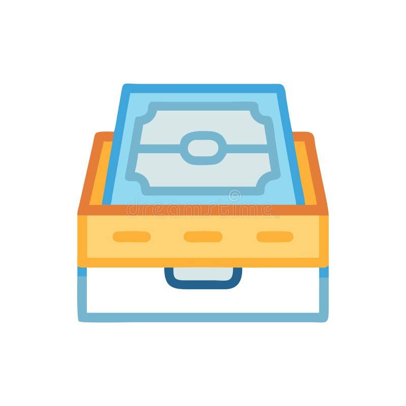 Comprehensive Cash Drawer Icon Stock Vector - Illustration of ...