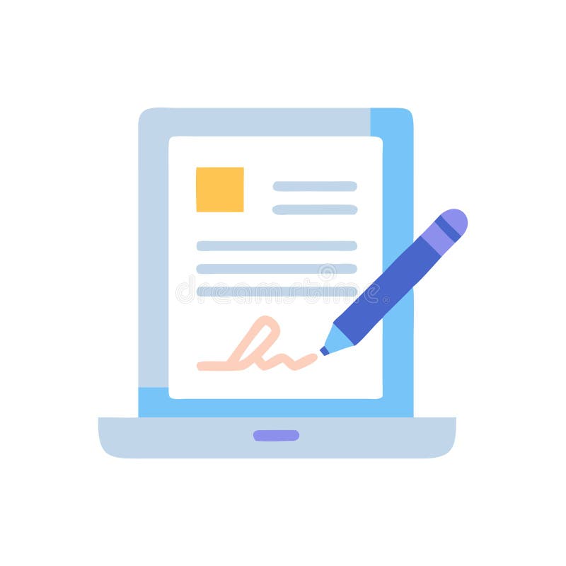 Comprehensive Digital Signature Icon Stock Illustration - Illustration ...