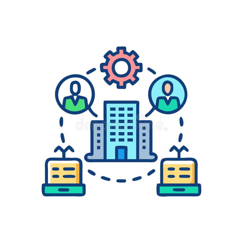 Comprehensive Business Infrastructure Icon Stock Vector - Illustration ...