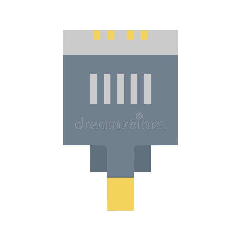 Comprehensive RJ45 Connector Icon Stock Vector - Illustration of global ...