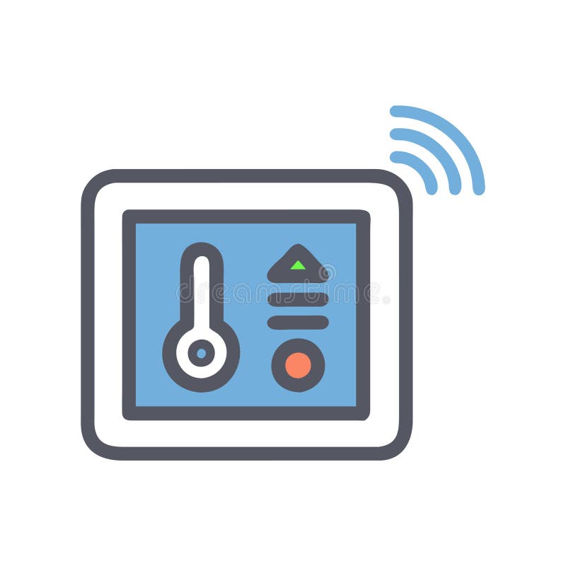 Comprehensive Smart Thermostat Icon Stock Vector - Illustration of ...