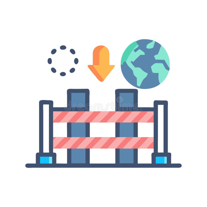 Comprehensive Icons for Trade Barriers Stock Vector - Illustration of ...