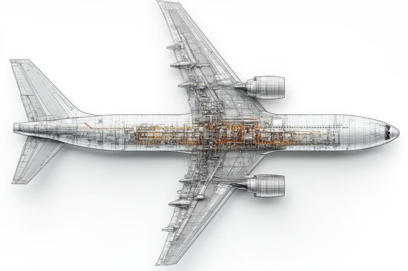 Detailed Illustration of an Aircraft Showcasing Internal Components ...