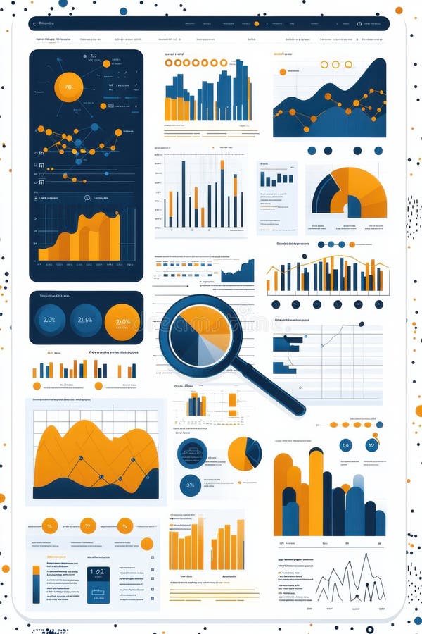 Comprehensive Illustration of Data Visualizations and Analytics Elements Stock Photo - Image of ...