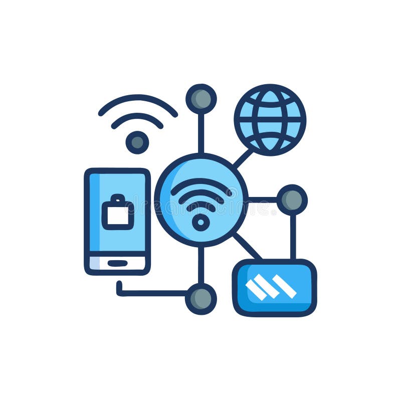 Comprehensive IoT Icon for Industrial Applications Stock Illustration ...