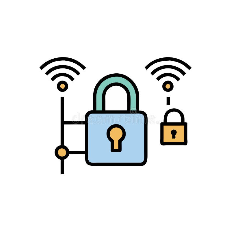 Comprehensive IoT Security Icon for Risk Management Stock Illustration ...