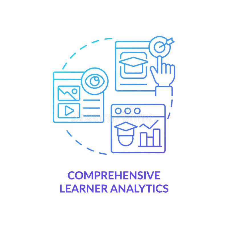 Comprehensive Learner Analytics Blue Gradient Concept Icon Stock Vector ...