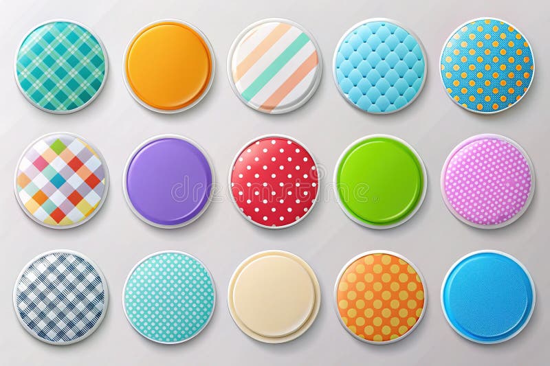 Customizable Round Sticker Mockup Showcase Your Design on Colorful ...