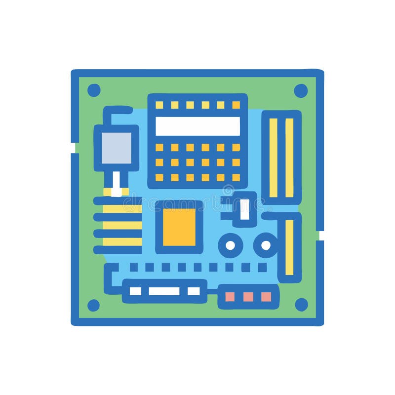Comprehensive Motherboard Icon for Technology Stock Vector ...