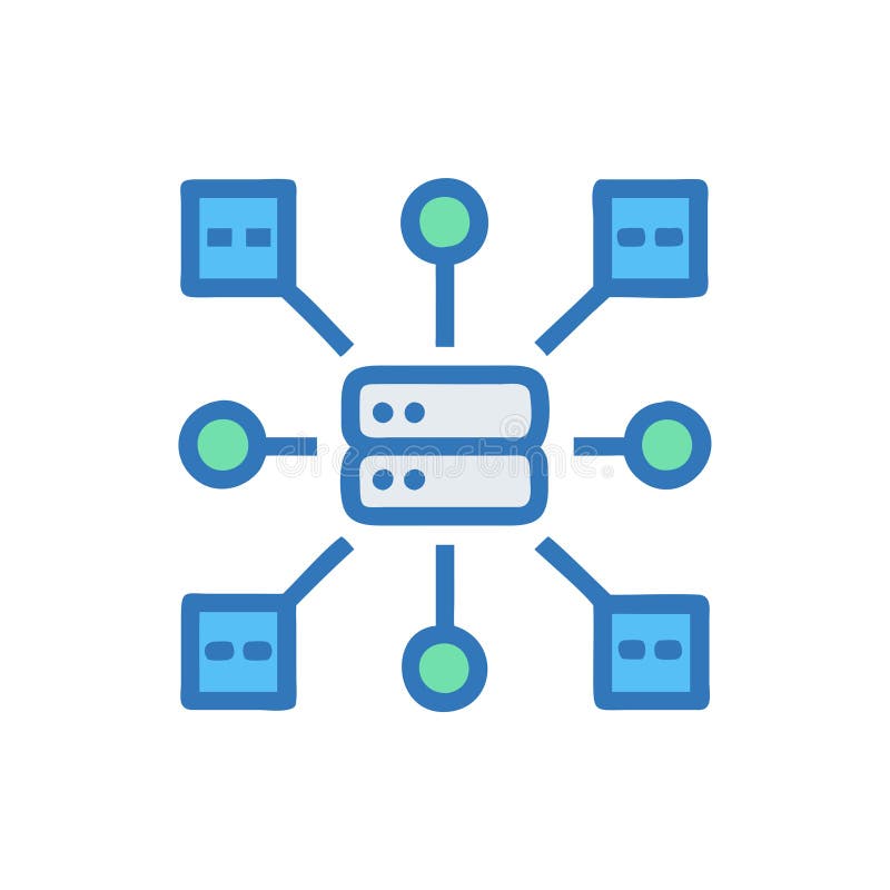 Comprehensive Network Hub Icon for Technology Stock Illustration ...