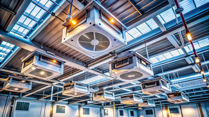 Comprehensive Overhead View of a Sophisticated Commercial Ventilation ...