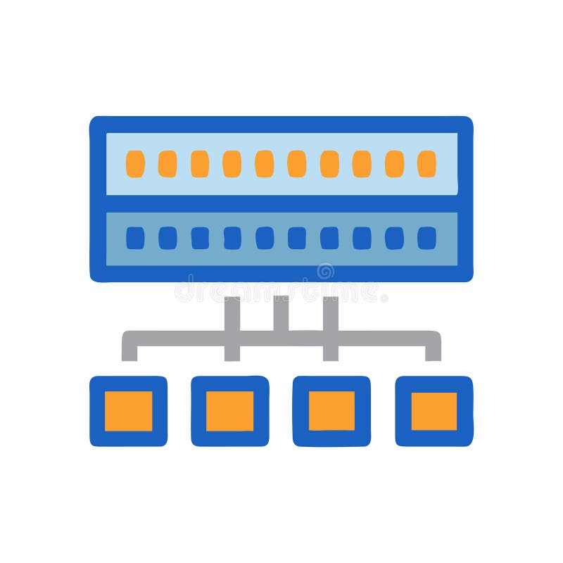Comprehensive Patch Panel Icon for Networking Stock Illustration ...