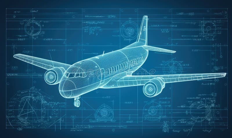 Comprehensive Plane Technical Drawing Presented in Informative ...