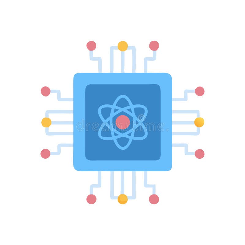 Comprehensive Quantum Computer Icon for Tech Solutions Stock ...