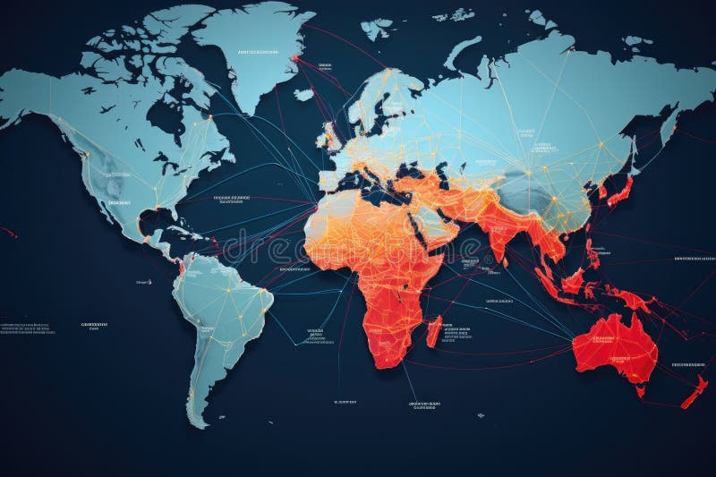 A Comprehensive Representation of the World on a Blue Background ...